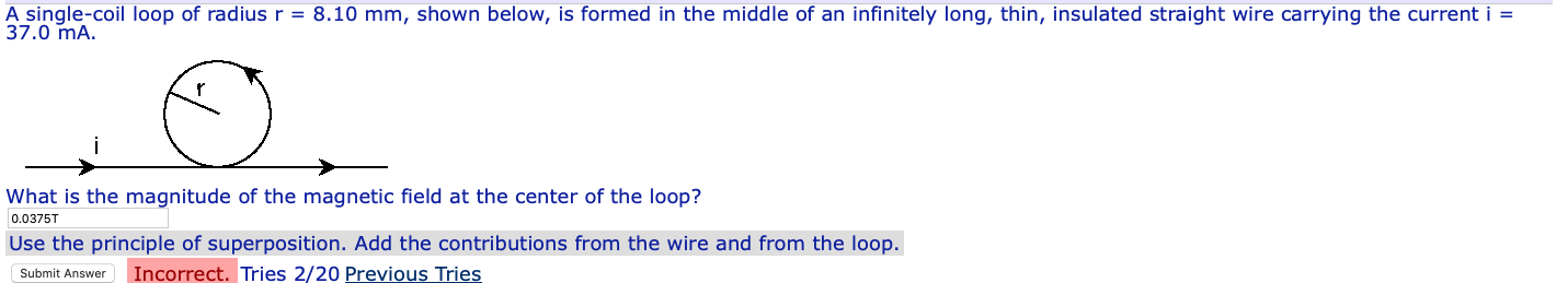 Solved A single-coil loop of radius r = 8.10 mm, shown | Chegg.com