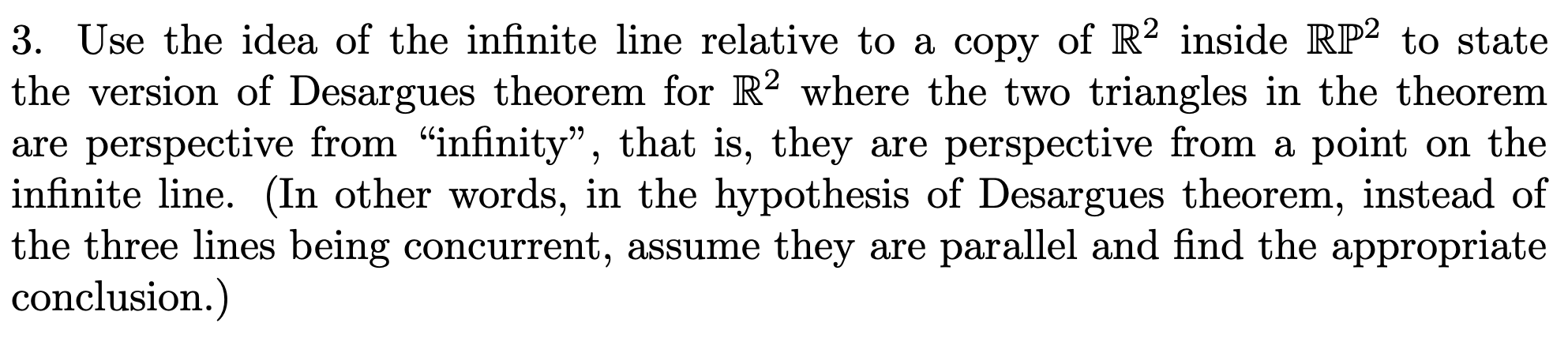 Solved 3. Use the idea of the infinite line relative to a | Chegg.com