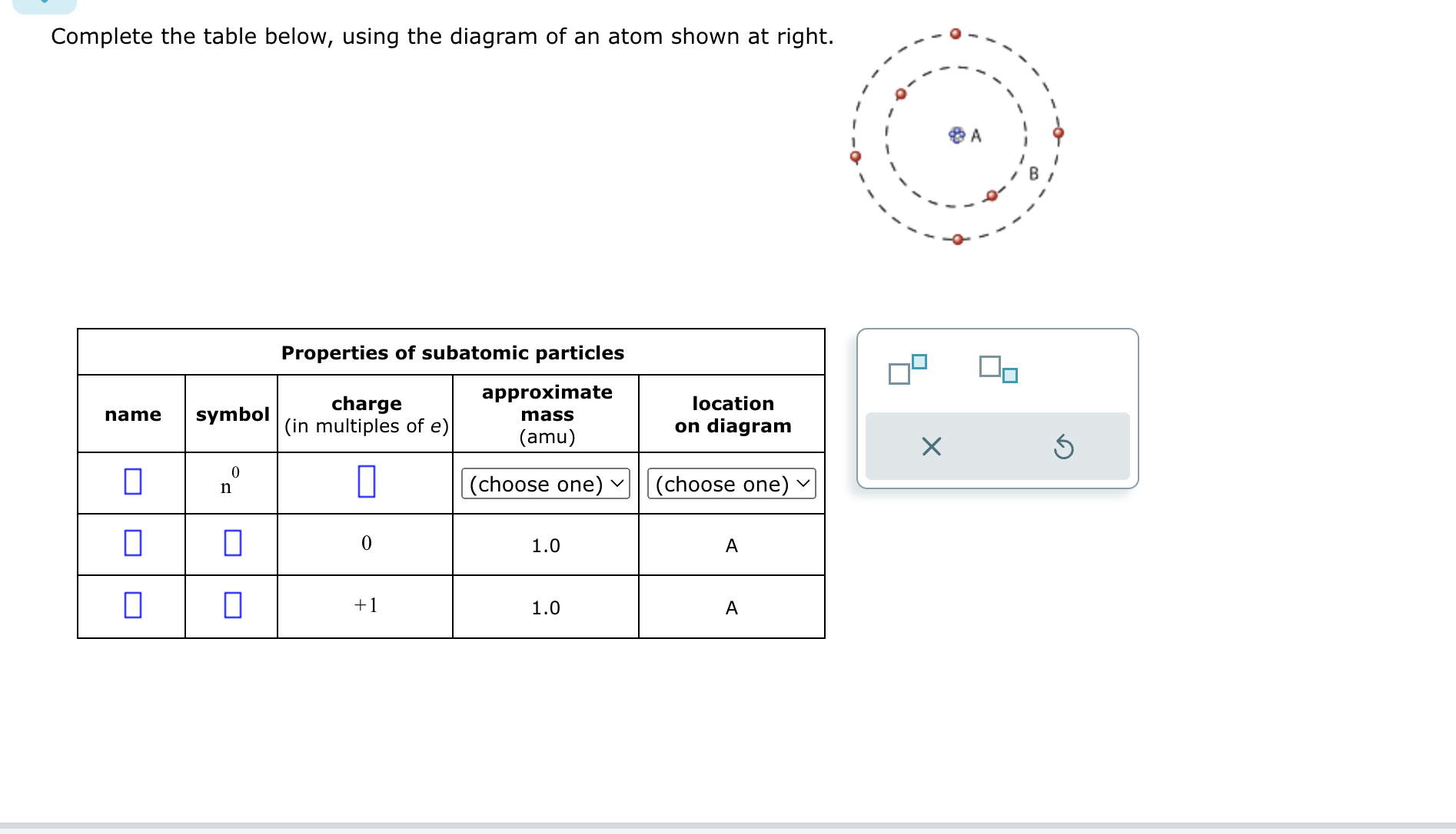 Solved Complete the table below, using the diagram of an | Chegg.com