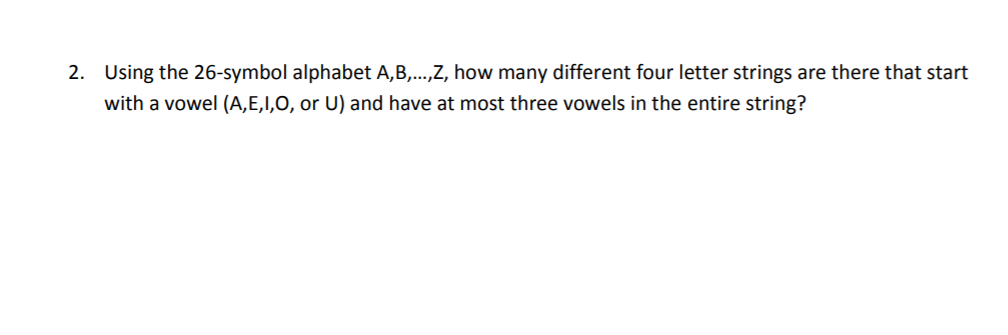 Solved 2. Using the 26-symbol alphabet A, B,...,Z, how many | Chegg.com