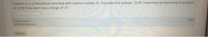 Solved Element Q has an atomic number 87. Consider the | Chegg.com