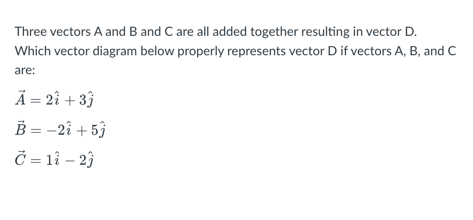Three vectors A and B and C are all added together | Chegg.com