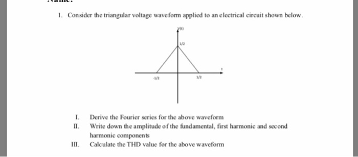 Solved 1. Consider the triangular voltage wave form applied | Chegg.com