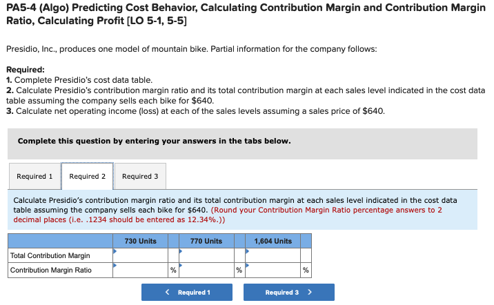 Solved PA5-4 (Algo) Predicting Cost Behavior, Calculating | Chegg.com