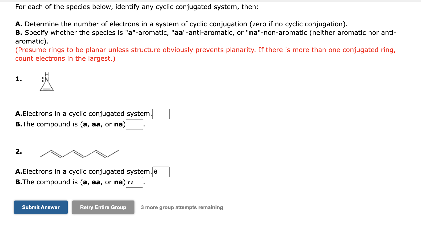 [Solved]: For each of the species below, identify any cycl