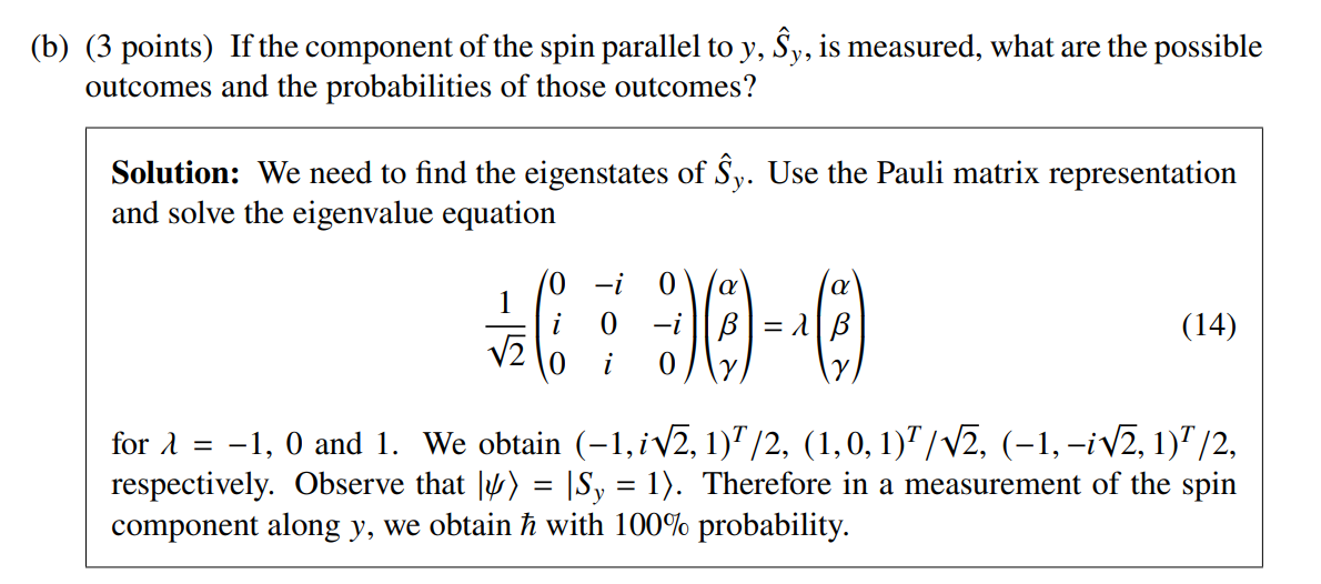 Solved 5. The state of a spin-1 particle is given by | Chegg.com
