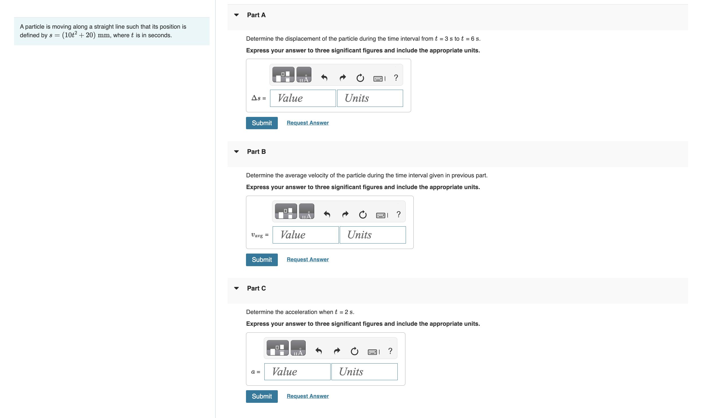 Solved Dynamics HW 1 ﻿Q2A particle is moving along a | Chegg.com