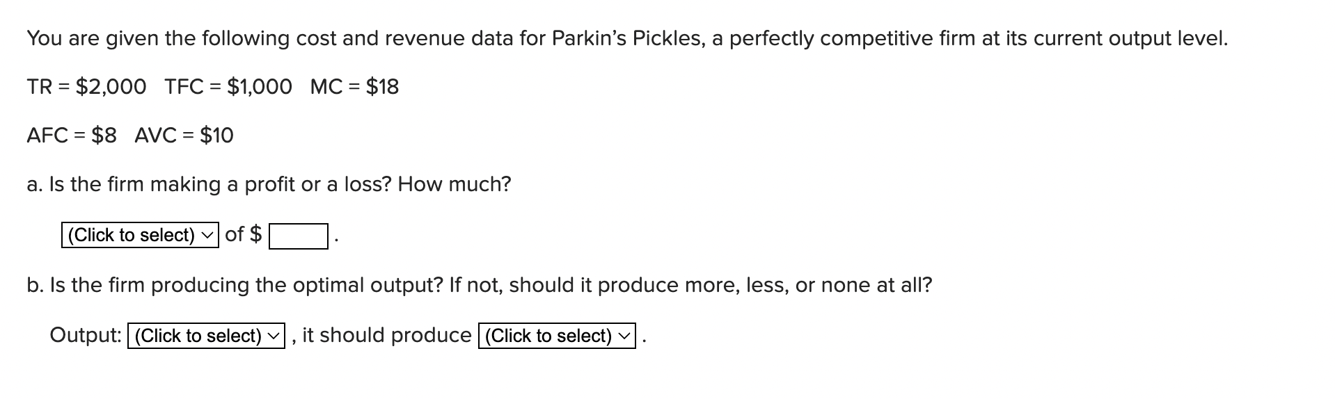 Solved You are given the following cost and revenue data for | Chegg.com