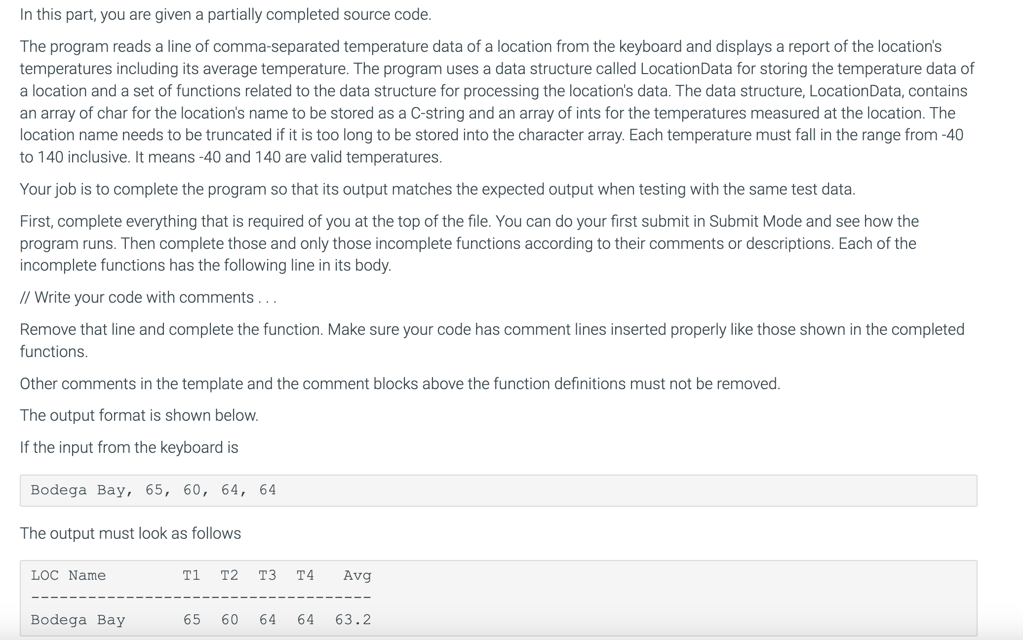 Solved In this part, you are given a partially completed | Chegg.com