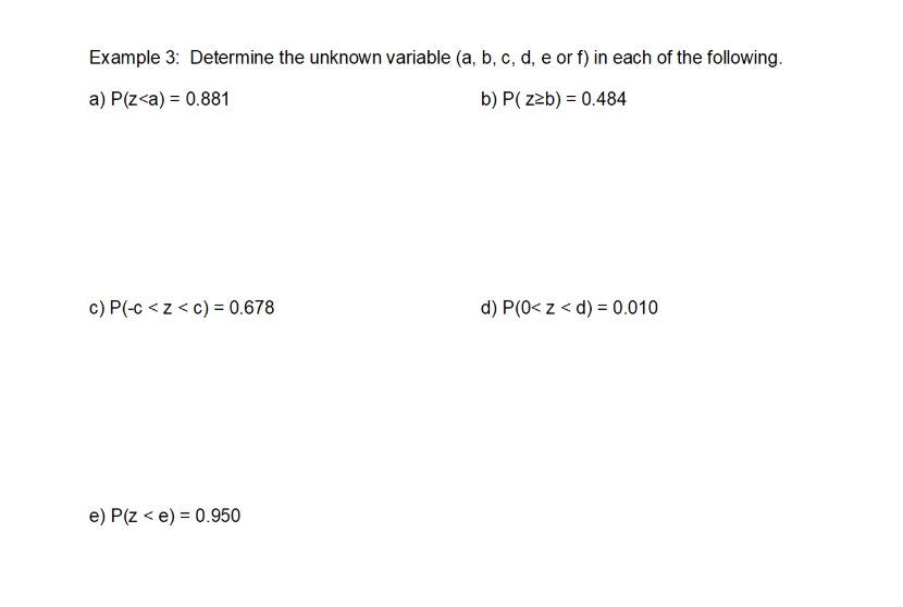Solved Example 3: Determine the unknown variable (a, b, c, | Chegg.com