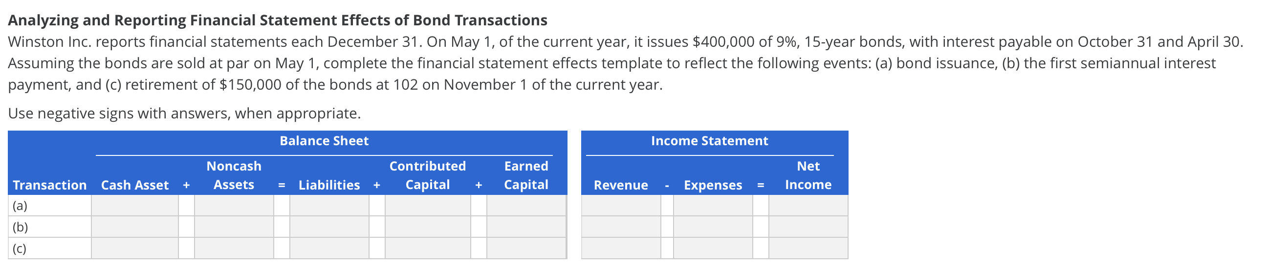 Solved Analyzing and Reporting Financial Statement Effects | Chegg.com