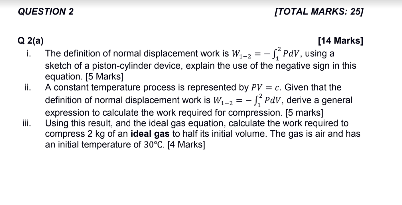 Solved QUESTION 2 [TOTAL MARKS: 25] Q 2(a) [14 Marks] i. The | Chegg.com