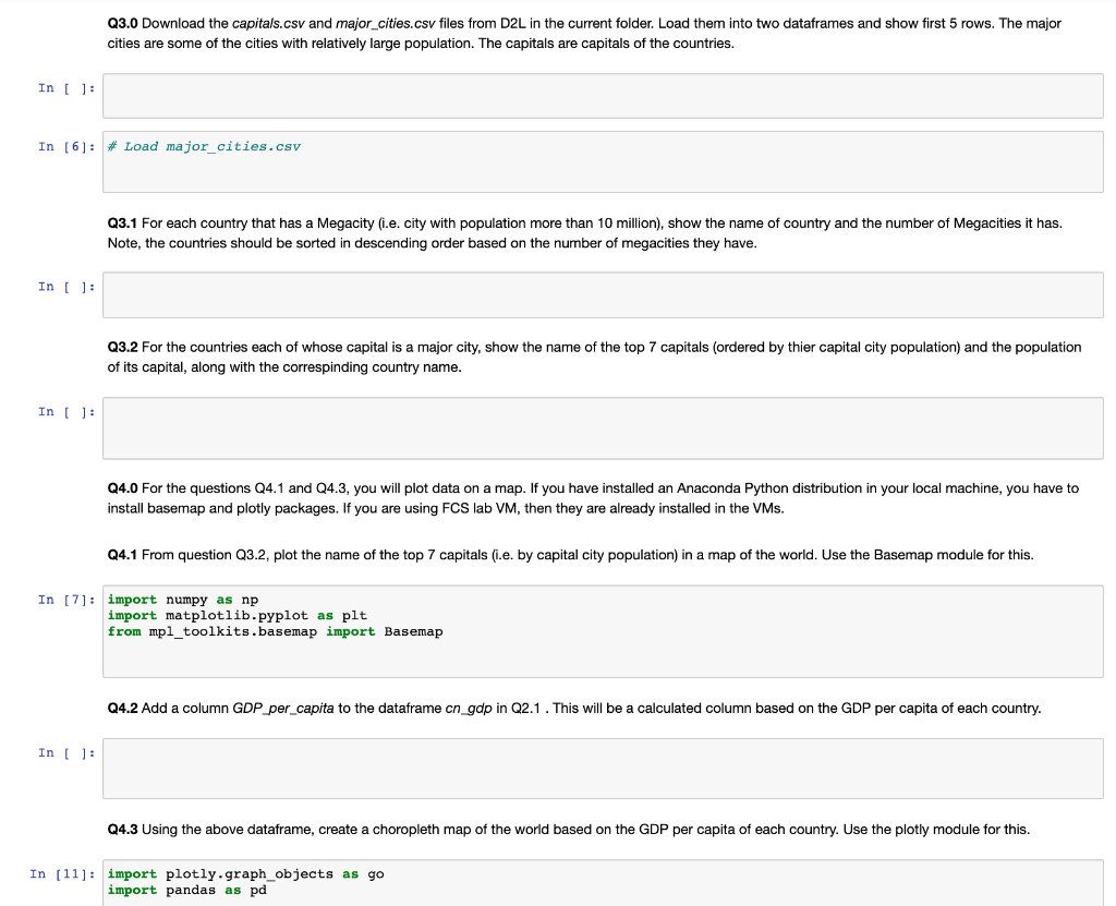 Q3.0 Download the capitals.csv and major_cities.csv | Chegg.com