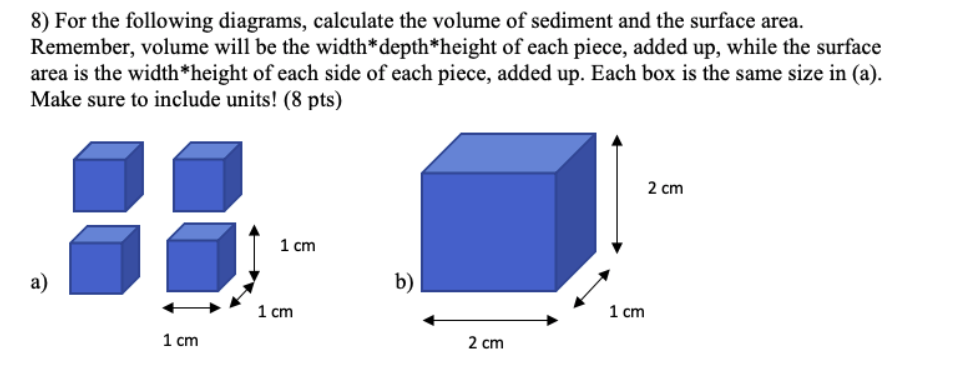 Solved 8) For the following diagrams, calculate the volume | Chegg.com