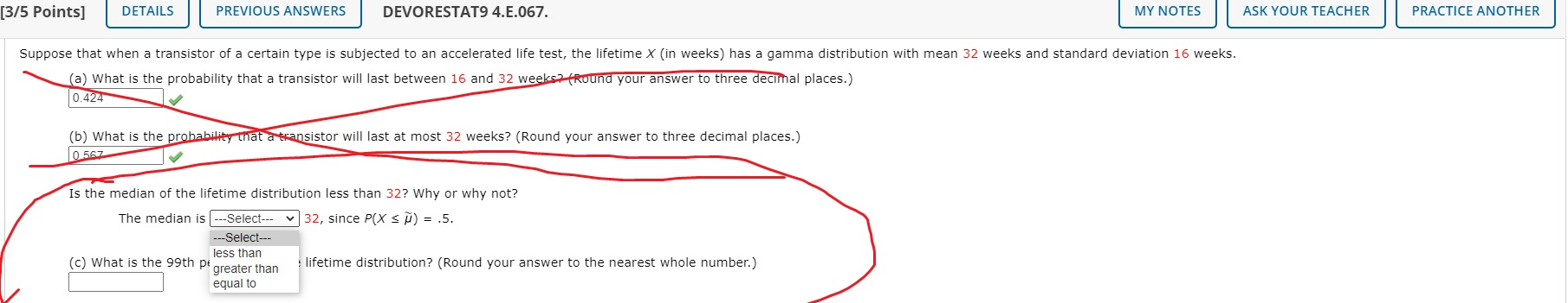 Solved [3/5 Points] DETAILS PREVIOUS ANSWERS DEVORESTAT9 | Chegg.com