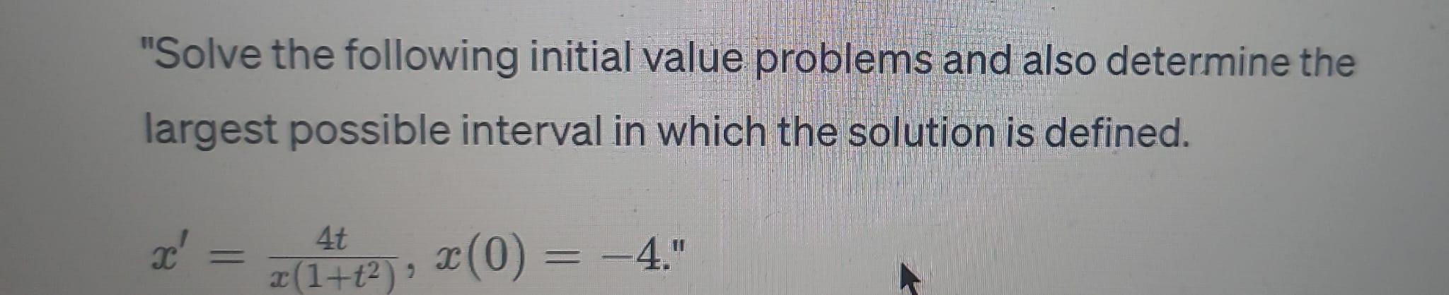 Solved "Solve the following initial value problems and also | Chegg.com