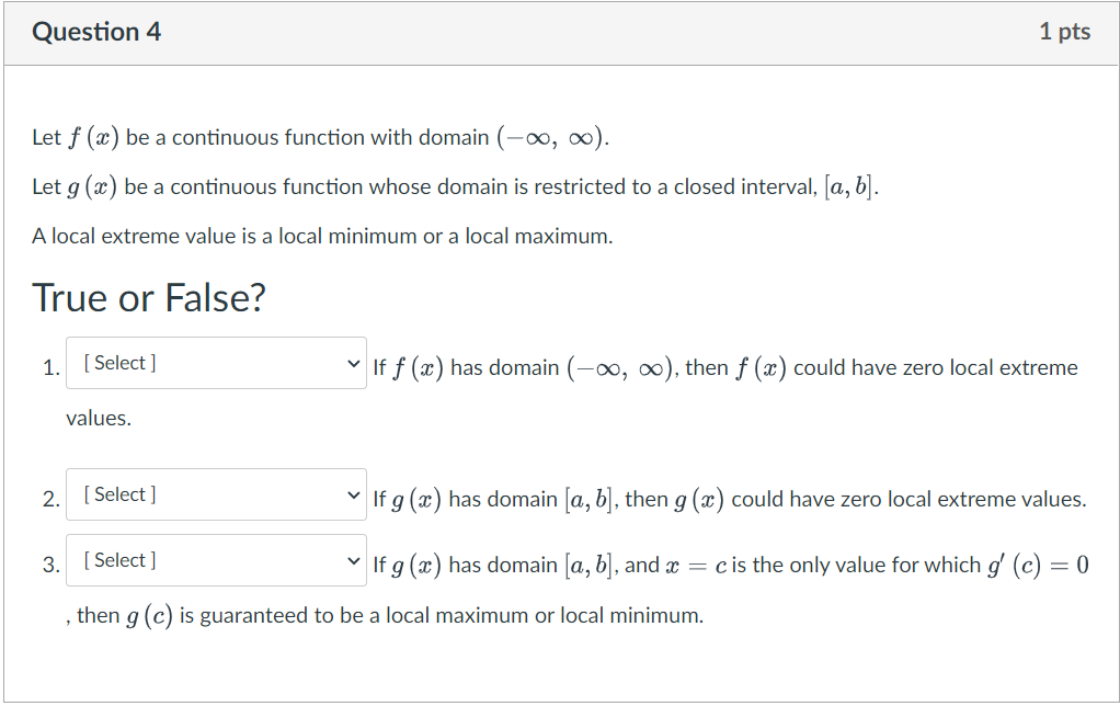 Solved Let f(x) be a continuous function with domain (−∞,∞). | Chegg.com