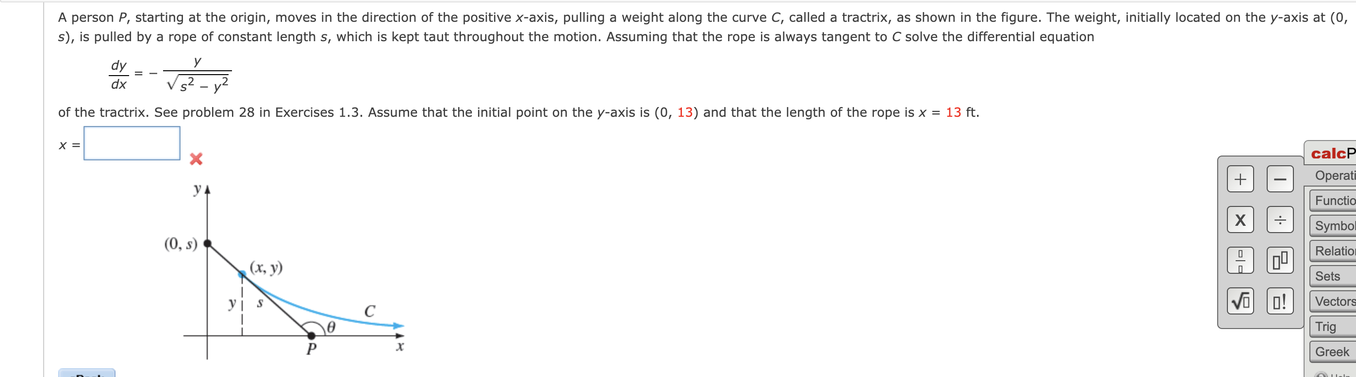 Solved s ), is pulled by a rope of constant length s, which | Chegg.com