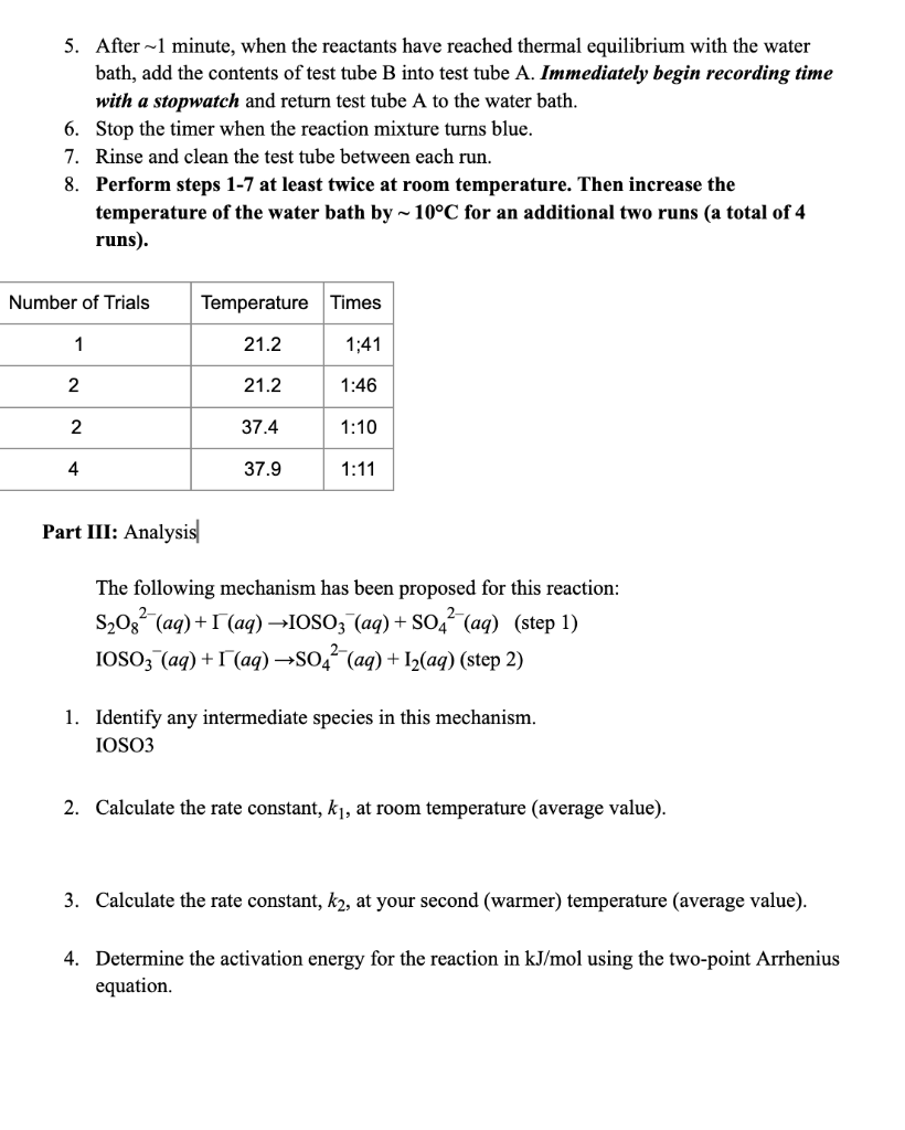 PART II: Experiment (Work with a partner) Experiment | Chegg.com