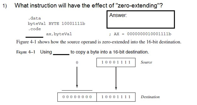 Solved 1) What instruction will have the effect of | Chegg.com