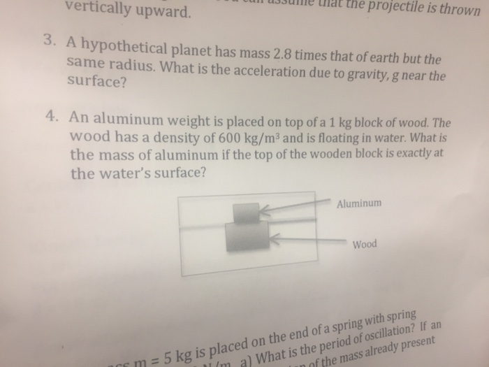 Solved A hypothetical planet has mass 2.8 times that of | Chegg.com