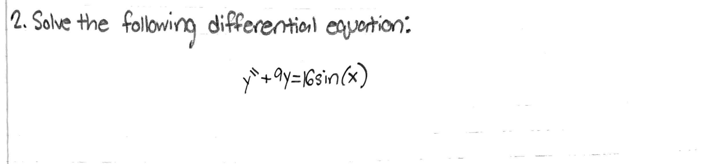 Solved 2. Solve the following differential equestions | Chegg.com