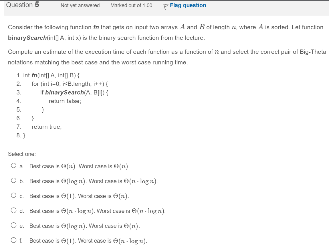 Solved Consider the following function fn that gets on input | Chegg.com