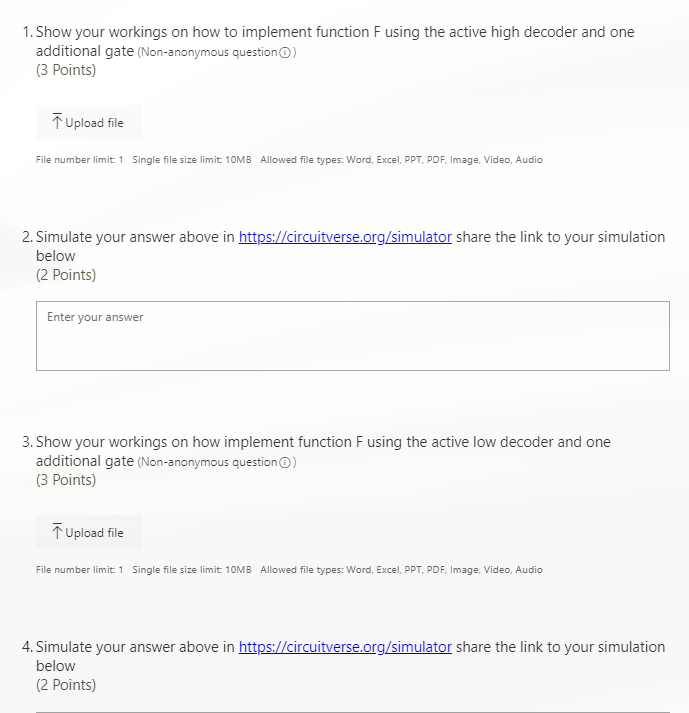 Solved 1 Show Your Workings On How To Implement Function 