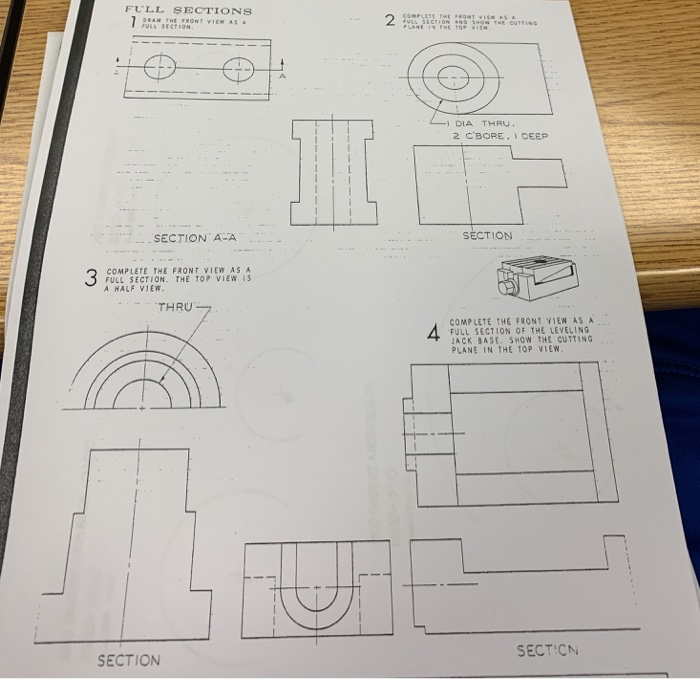FじLL SECTIONS 2 DIA THRU. SECTION SECTION A-A FULL | Chegg.com