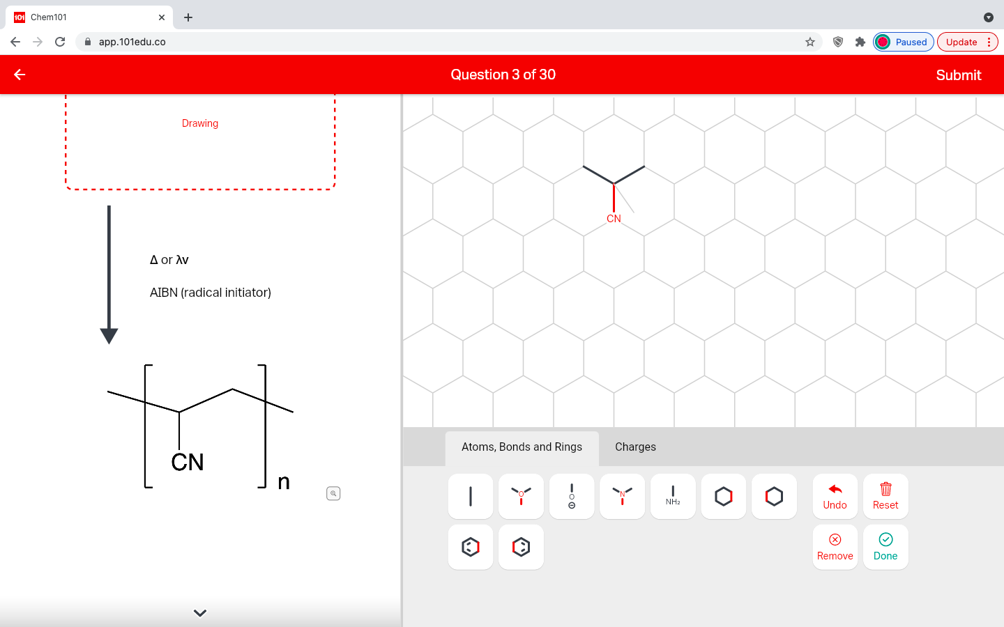 Solved Draw the starting structure that would lead to this | Chegg.com