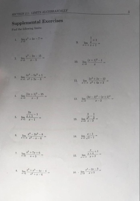 Solved Software-Infinite Calculus Evaluating Limits valuate | Chegg.com