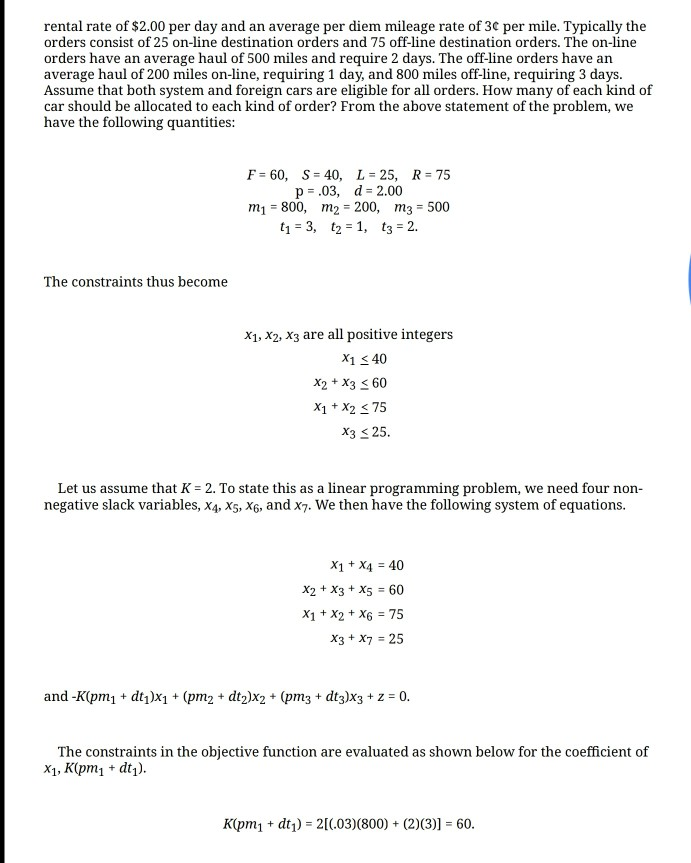 Solved Linear Programming in the Railroad Industry* This | Chegg.com