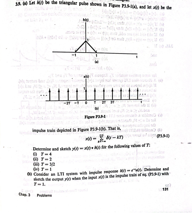 Solved 3.9. (a) Let h(t) be the triangular pulse shown in | Chegg.com