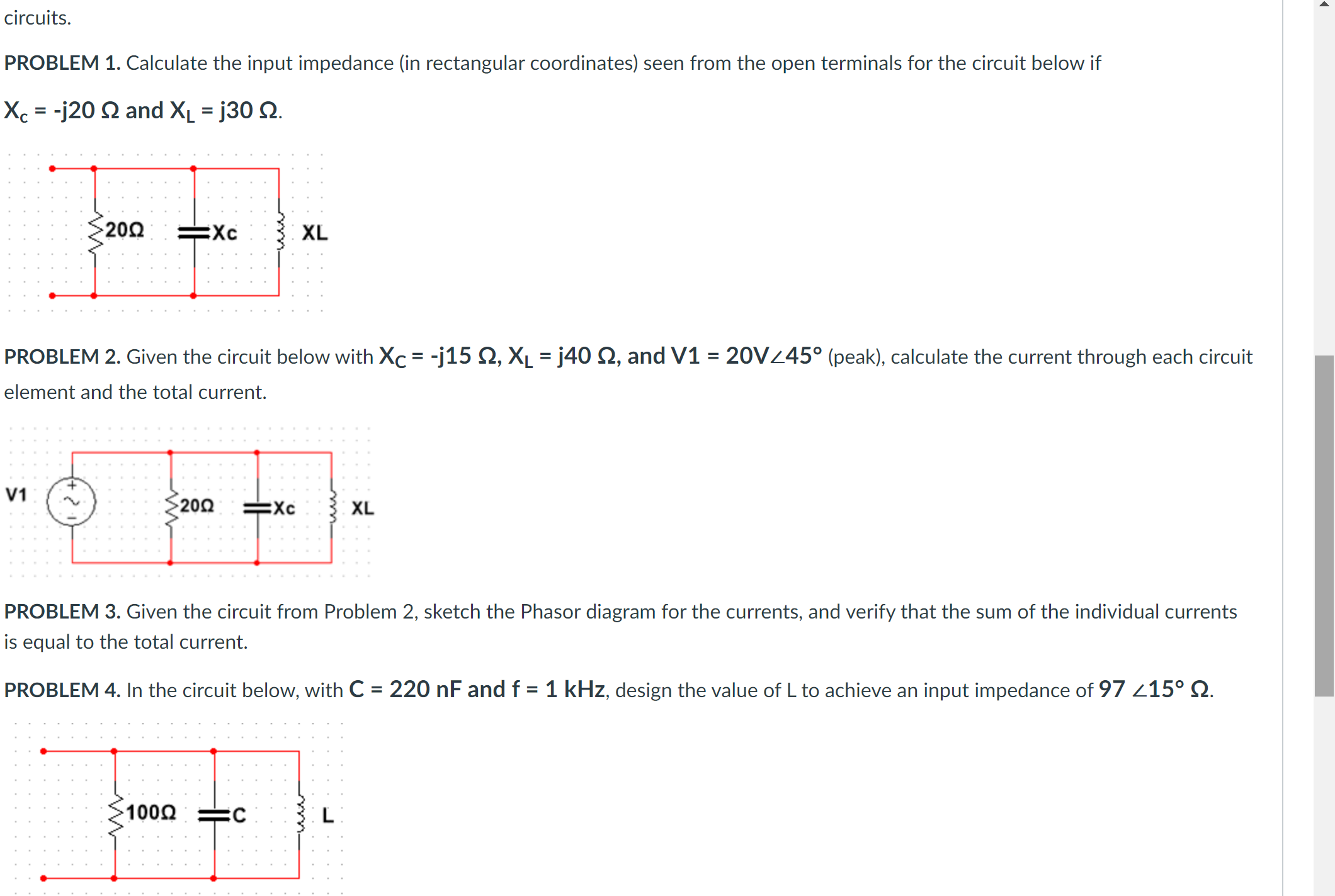 Solved PROBLEM 1. Calculate the input impedance (in | Chegg.com