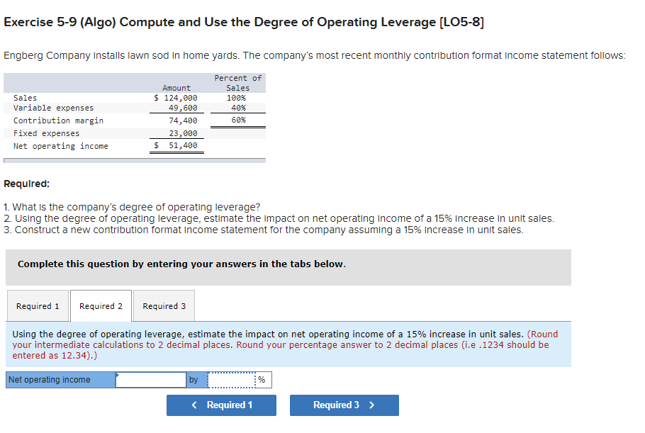Solved Exercise 5-9 (Algo) Compute and Use the Degree of | Chegg.com