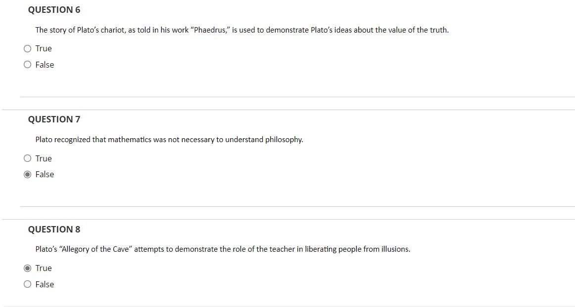 Solved QUESTION 6 The story of Plato's chariot, as told in | Chegg.com