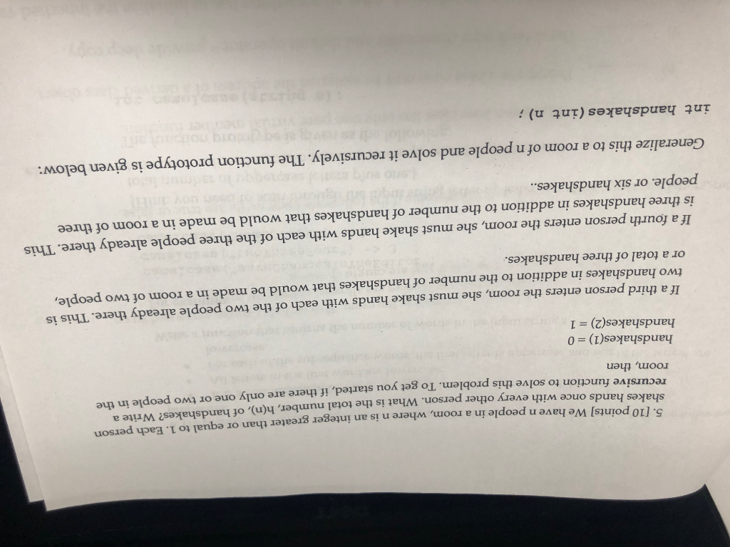 3.10 points] We have n people in a room, where n is | Chegg.com
