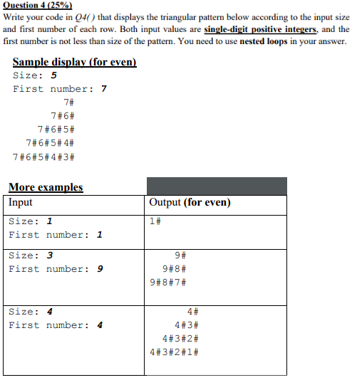 Solved Question 4 (25%) Write your code in Q40) that | Chegg.com