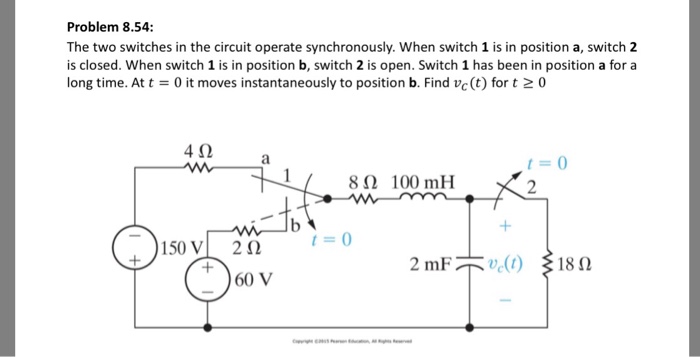 Solved Problem 8.54: The two switches in the circuit operate | Chegg.com