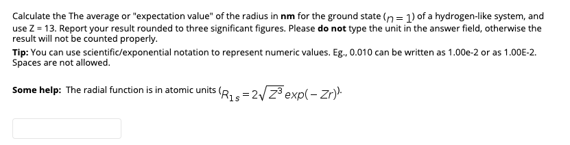 Solved Calculate The The Average Or Expectation Value Of