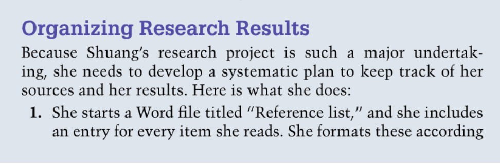 Solved Organizing Research Results Because Shuang's research | Chegg.com