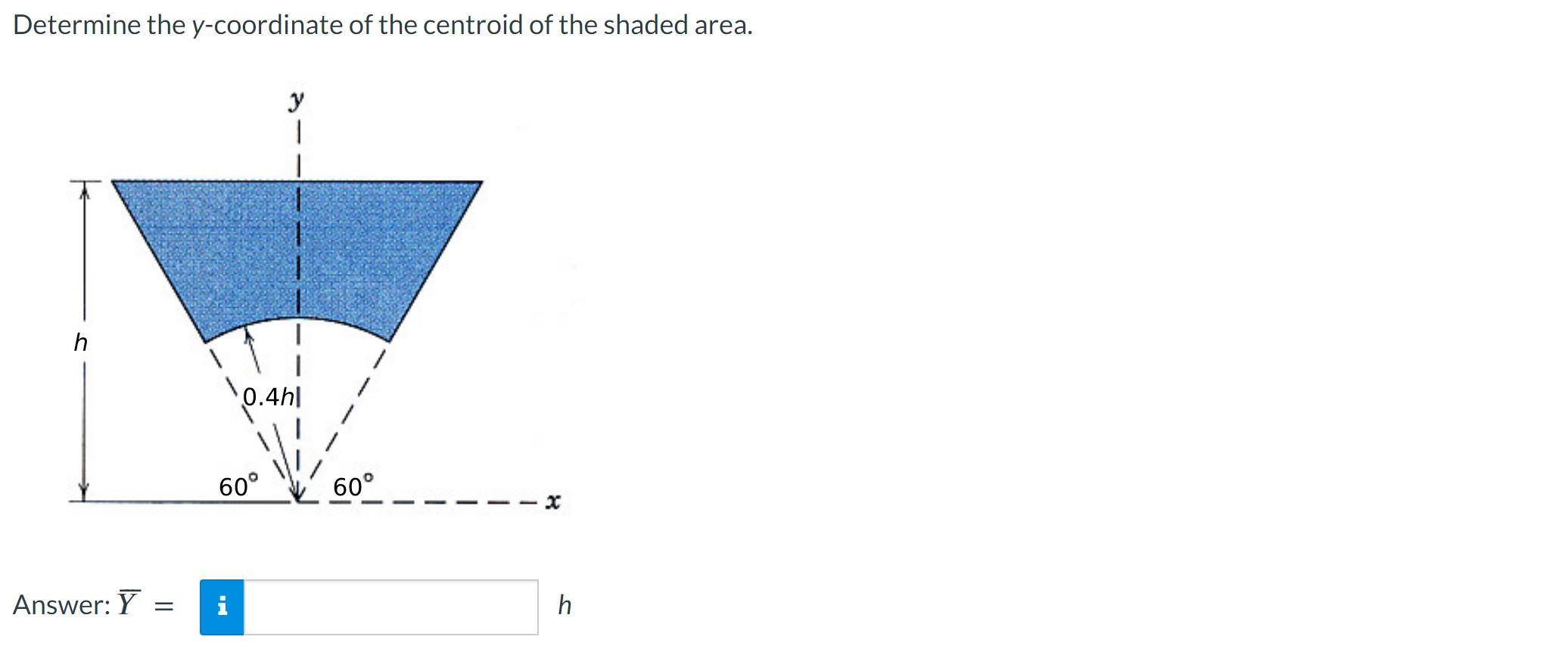 Solved Determine the y-coordinate of the centroid of the | Chegg.com