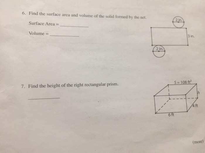 Solved Find the surface area and volume of the solid formed | Chegg.com