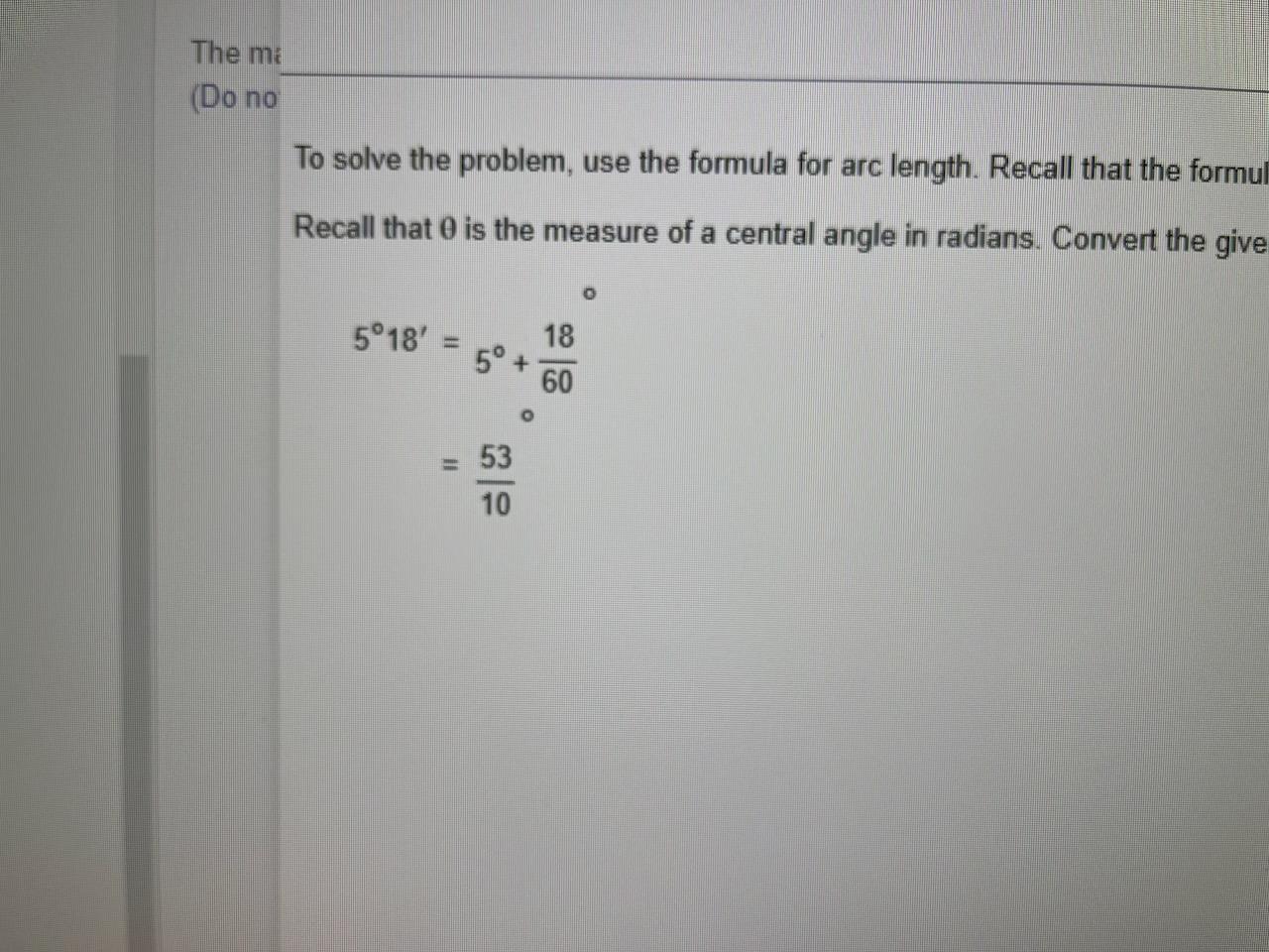 Solved To solve the problem, use the formula for arc length. | Chegg.com