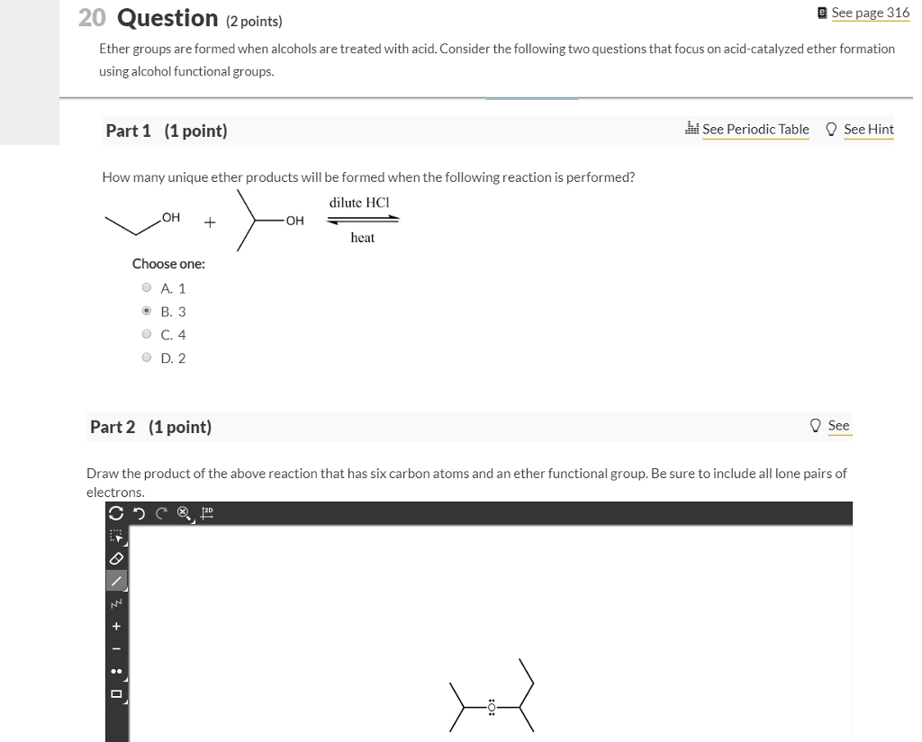 Solved 20 Question 12 points) a See page 316 Ether groups | Chegg.com