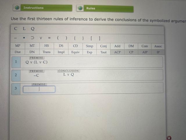 Solved Instructions Rules Use the first thirteen rules of | Chegg.com