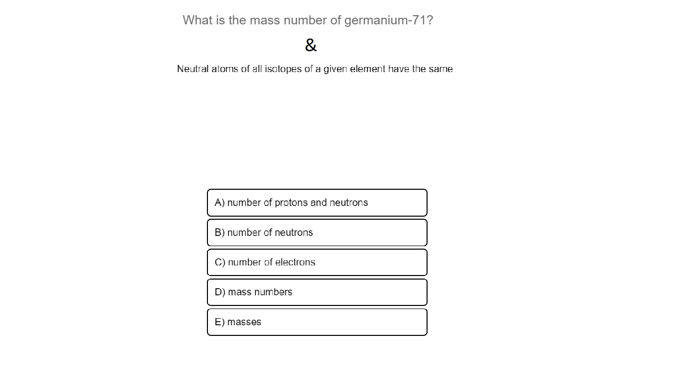 Solved What is the mass number of germanium-71? What is | Chegg.com