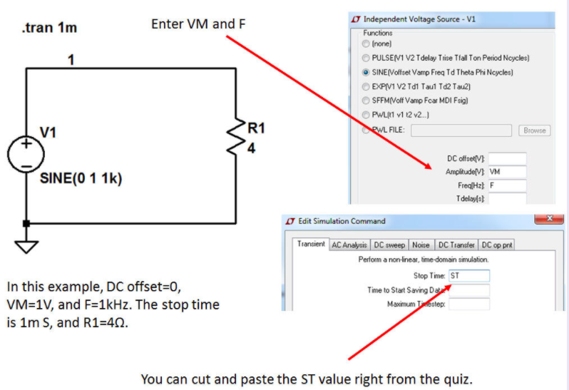 Solved 1) Create the circuit shown below in LTspice | Chegg.com