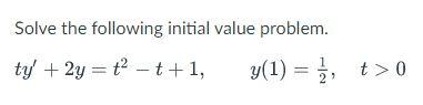 Solved Solve the following initial value problem. | Chegg.com