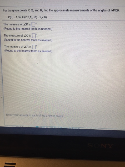 Solved For the given points P, Q, and R, find the | Chegg.com